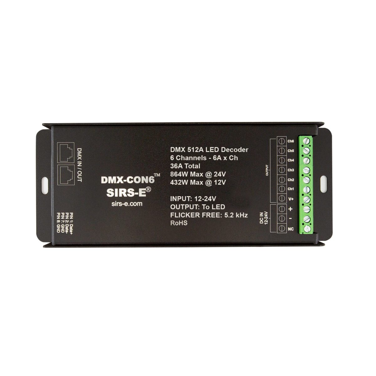 RGB / RGBW LED DMX Controller 6 Channels - SIRS Electronics, Inc.