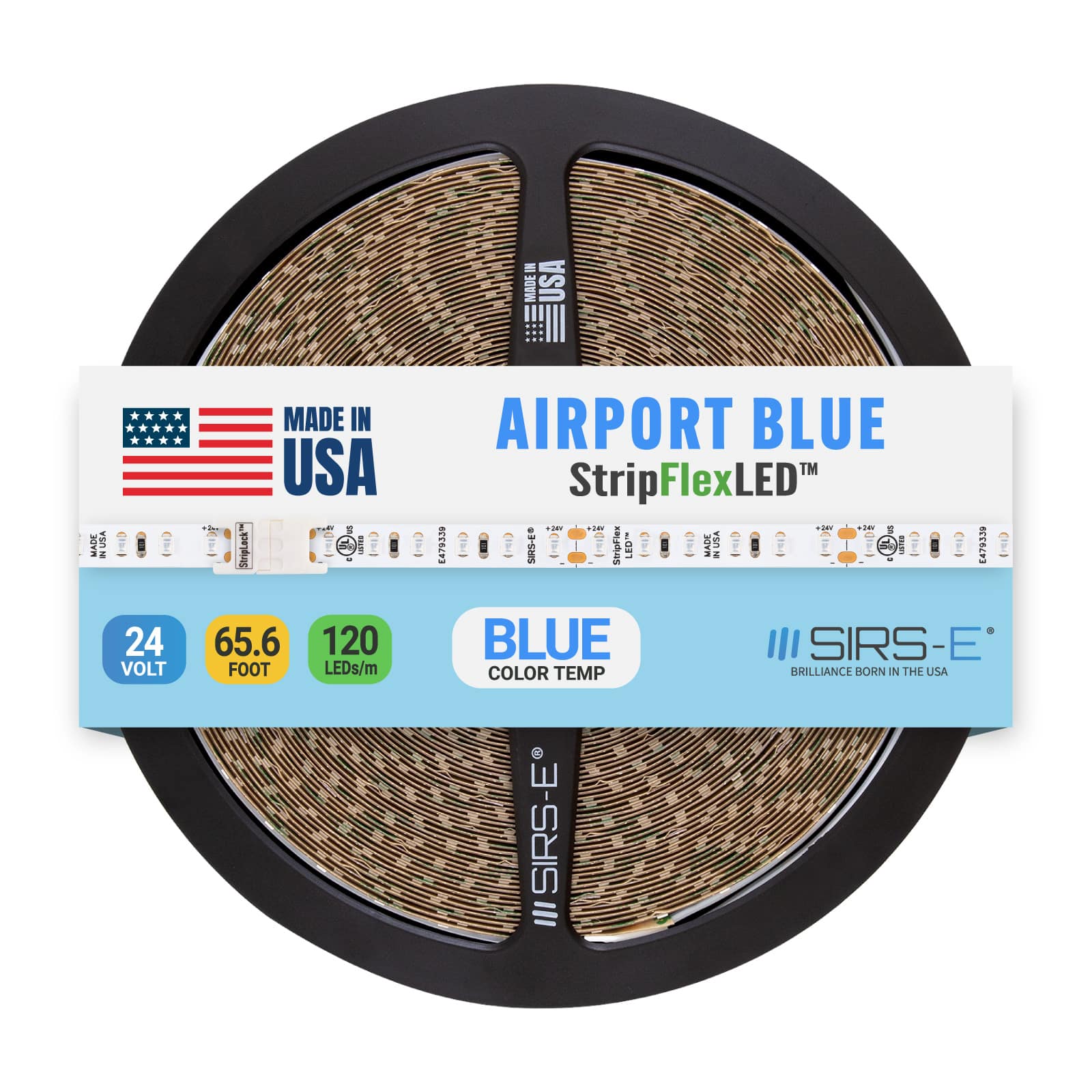 SIRS-E® StripFlexLED™ Airport Blue LED Strip, proudly made in the USA ...